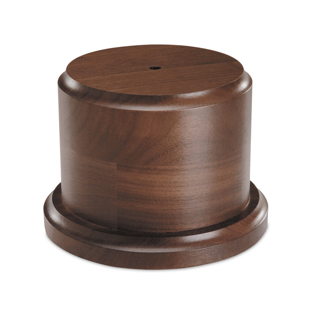 Solid Walnut Round Cup Trophy Base With Cove Edge Sub Base Moslow